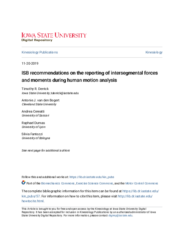 (PDF) ISB recommendations on the reporting of intersegmental forces and ...