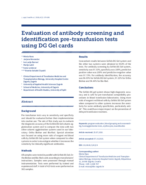 (PDF) Evaluation of antibody screening and identification pre ...