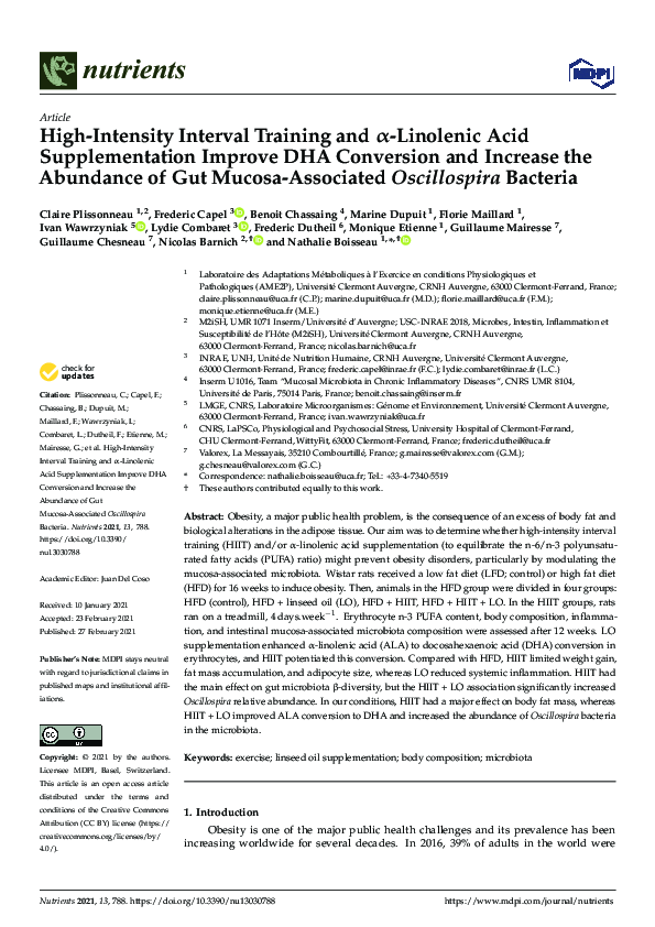 (PDF) High-Intensity Interval Training and α-Linolenic Acid ...