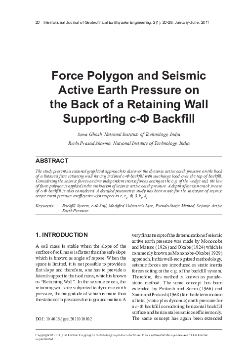 (PDF) Force Polygon and Seismic Active Earth Pressure on the Back of a ...
