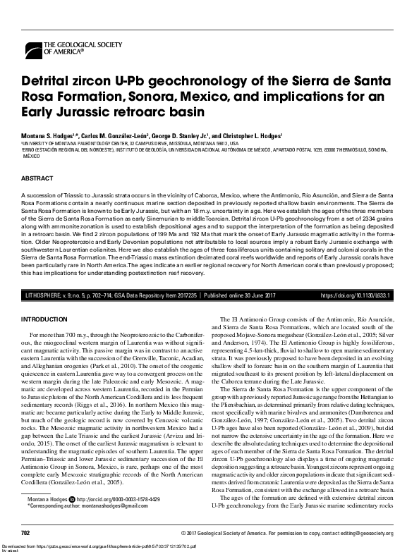 Detrital zircon U-Pb geochronology of the Sierra de Santa Rosa ...