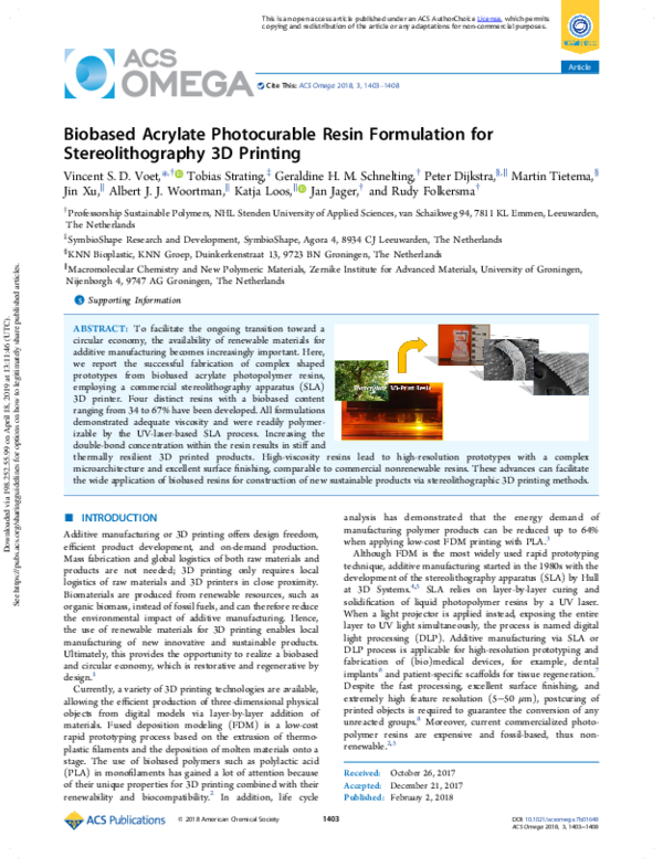 (PDF) Biobased Acrylate Photocurable Resin Formulation for ...