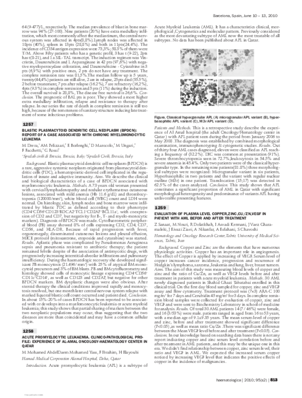 (PDF) clinopathlogical features of APL in QATAR