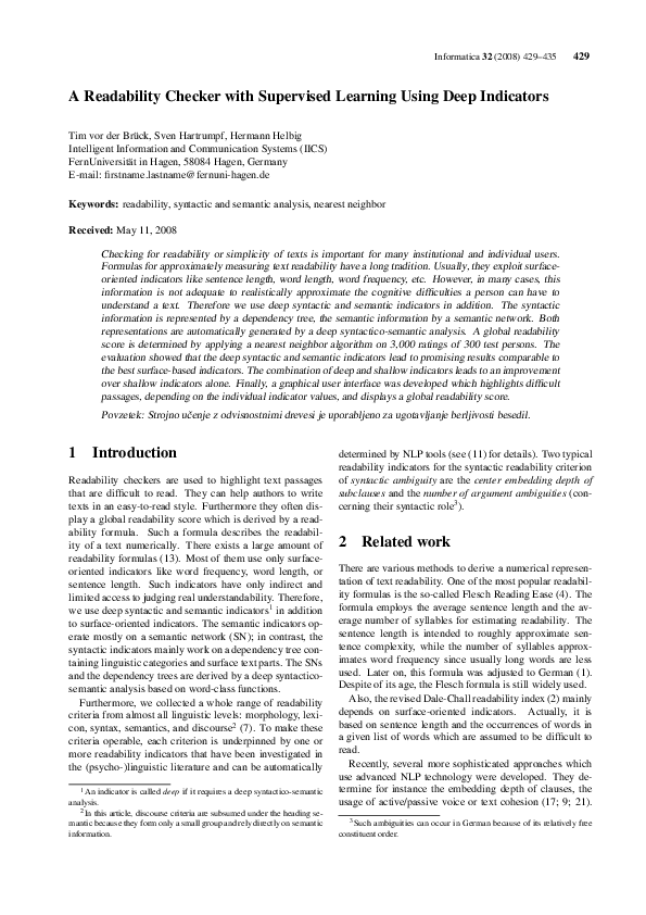 Pdf Readability Checker Using Deep Learning Indicators