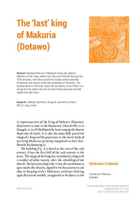 (PDF) The 'last' king of Makuria (Dotawo)