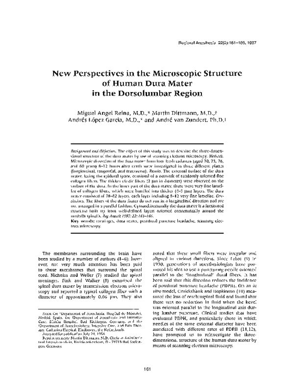(PDF) New perspectives in the microscopic structure of human dura mater ...