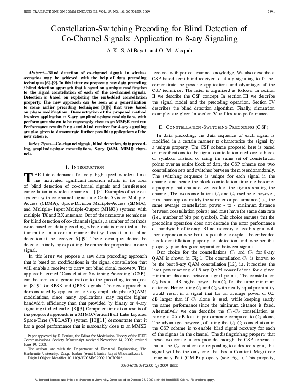 (PDF) Constellation-switching precoding for blind detection of co ...