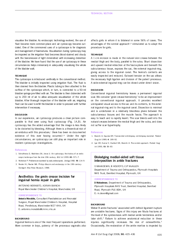 (PDF) Technical Notes and Tips: Aesthetics: The Groin Crease Incision ...