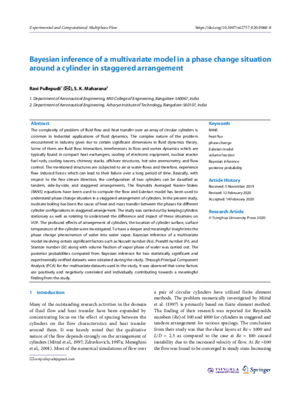(PDF) Bayesian inference of a multivariate model in a phase change situation around a cylinder ...