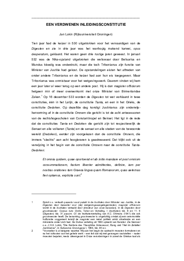 (PDF) Een verdwenen inleidingsconstitutie | Jan Lokin - Academia.edu