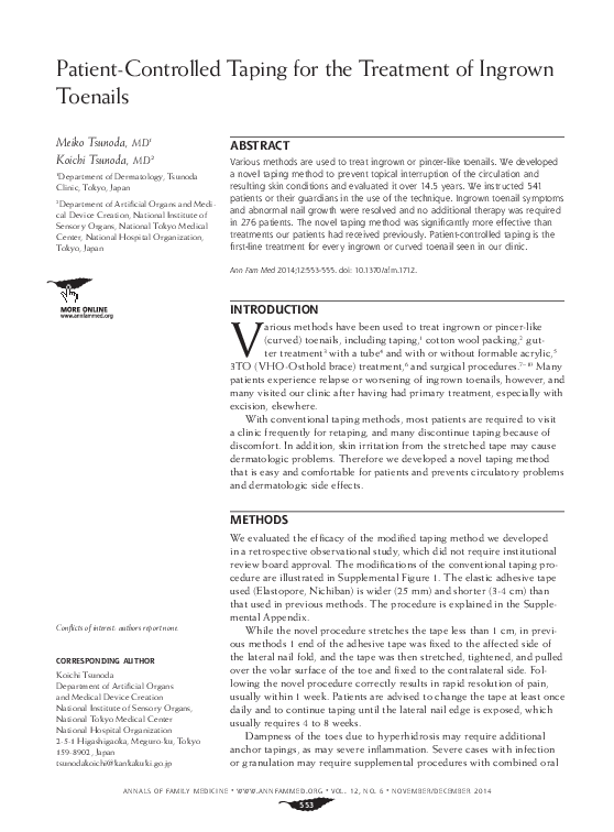 (PDF) Patient-Controlled Taping for the Treatment of Ingrown Toenails ...