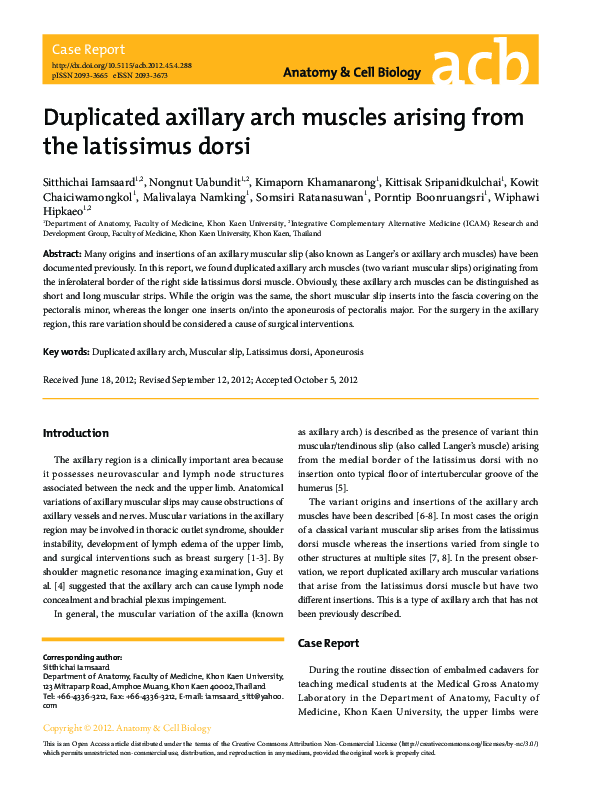 (PDF) Case Report Duplicated axillary arch muscles arising from the ...