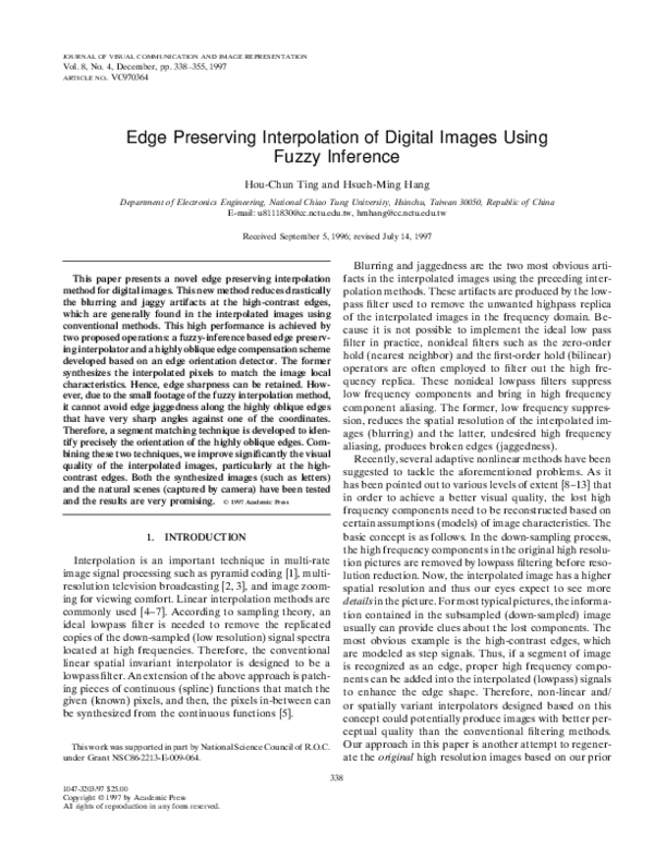 (PDF) Edge Preserving Interpolation of Digital Images Using Fuzzy Inference