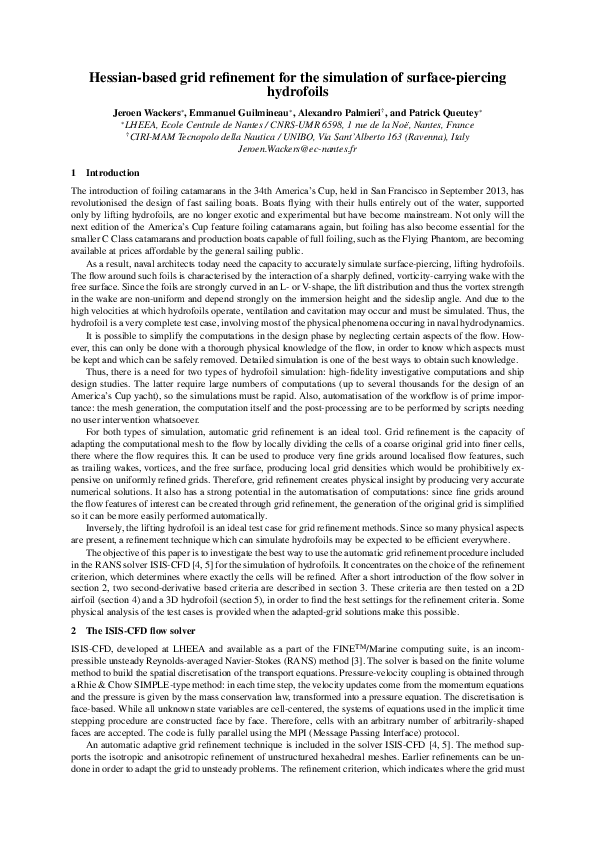(PDF) Hessian-based grid refinement for the simulation of surface ...