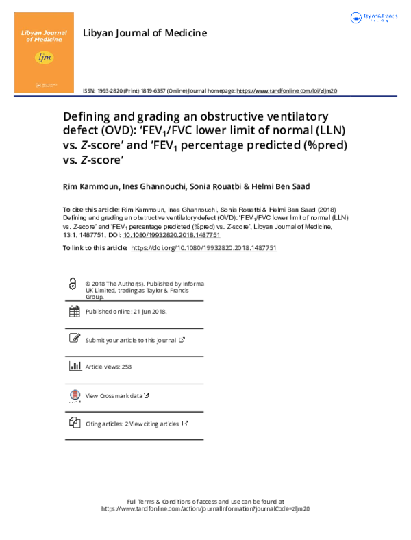 (PDF) Defining and grading an obstructive ventilatory defect (OVD ...