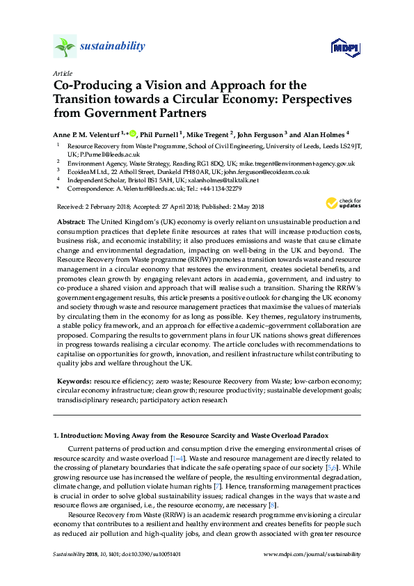 (PDF) Co-producing a Vision and Approach for the Transition towards a ...