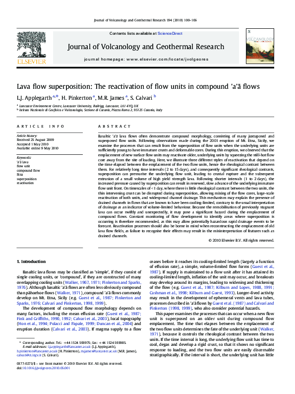 (PDF) Lava flow superposition: The reactivation of flow units in ...