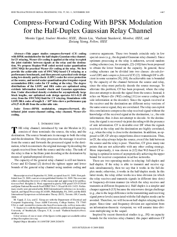(PDF) Compress-Forward Coding With BPSK Modulation for the Half-Duplex Gaussian Relay Channel ...