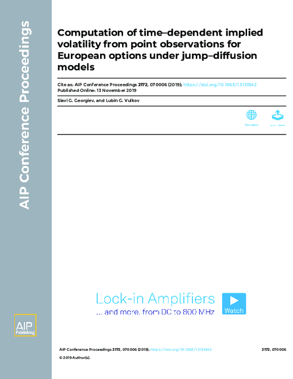 (PDF) Computation of time–dependent implied volatility from point observations for European ...