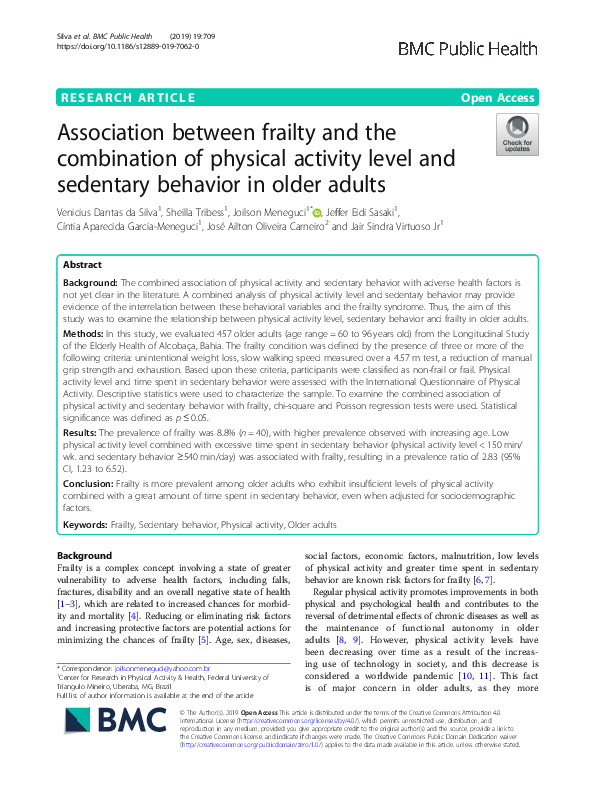 (PDF) Association between frailty and the combination of physical ...