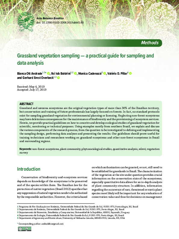 (PDF) Grassland vegetation sampling - a practical guide for sampling ...