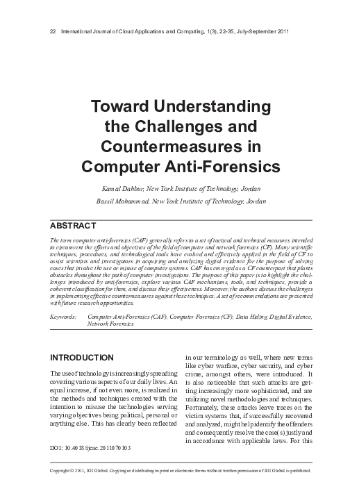 (PDF) Toward Understanding the Challenges and Countermeasures in ...