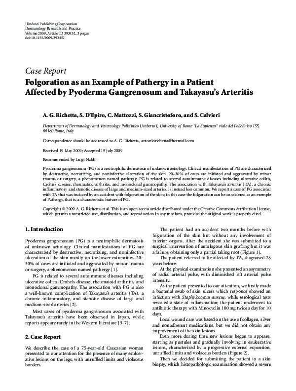 (PDF) Folgoration as an Example of Pathergy in a Patient Affected by ...