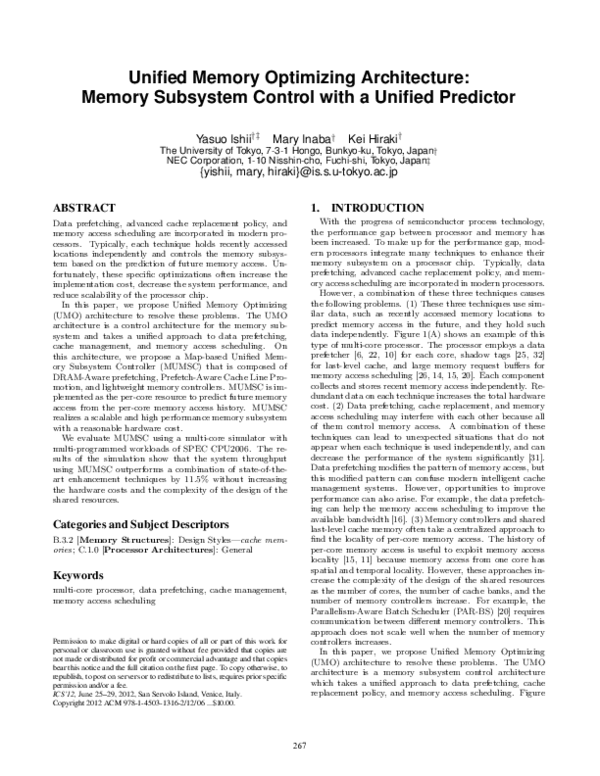 Pdf Unified Memory Optimizing Architecture