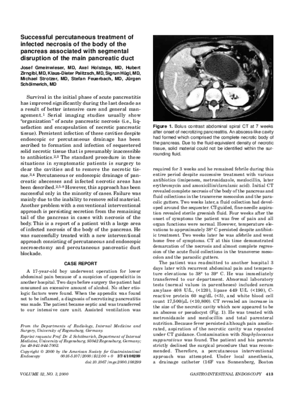(PDF) Successful percutaneous treatment of infected necrosis of the ...