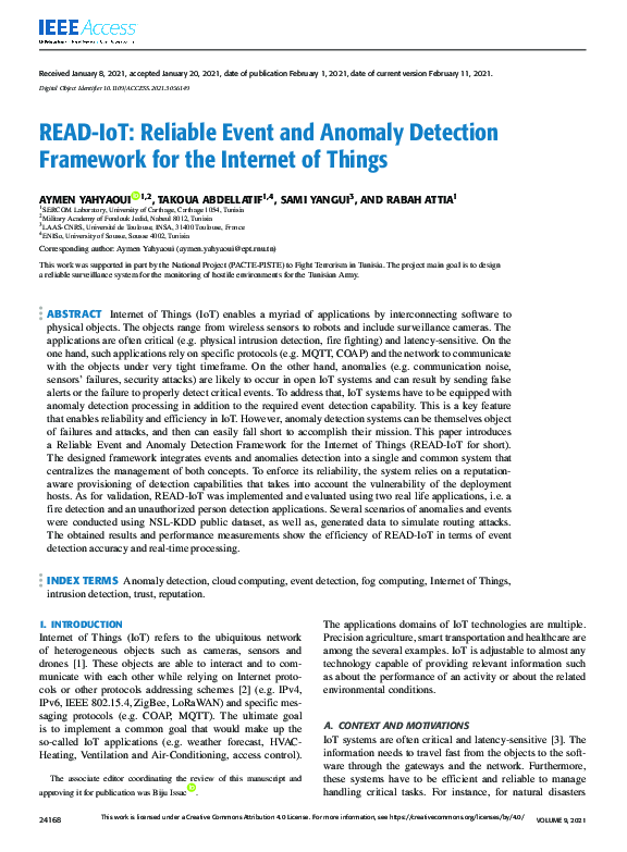 (PDF) READ-IoT: Reliable Event and Anomaly Detection Framework for the ...