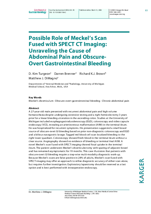 (PDF) Possible Role of Meckel's Scan Fused with SPECT CT Imaging ...