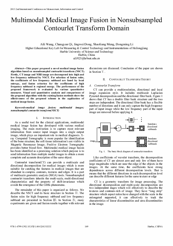 (PDF) Medical Image Fusion based on Pulse Coupled Neural Network Combining with Compressive Sensing