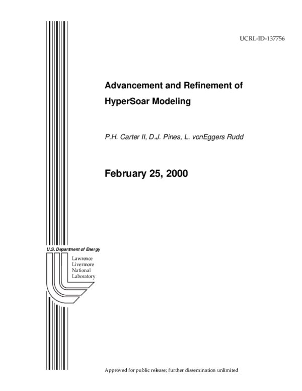 (PDF) Advancement and Refinement of HyperSoar Modeling