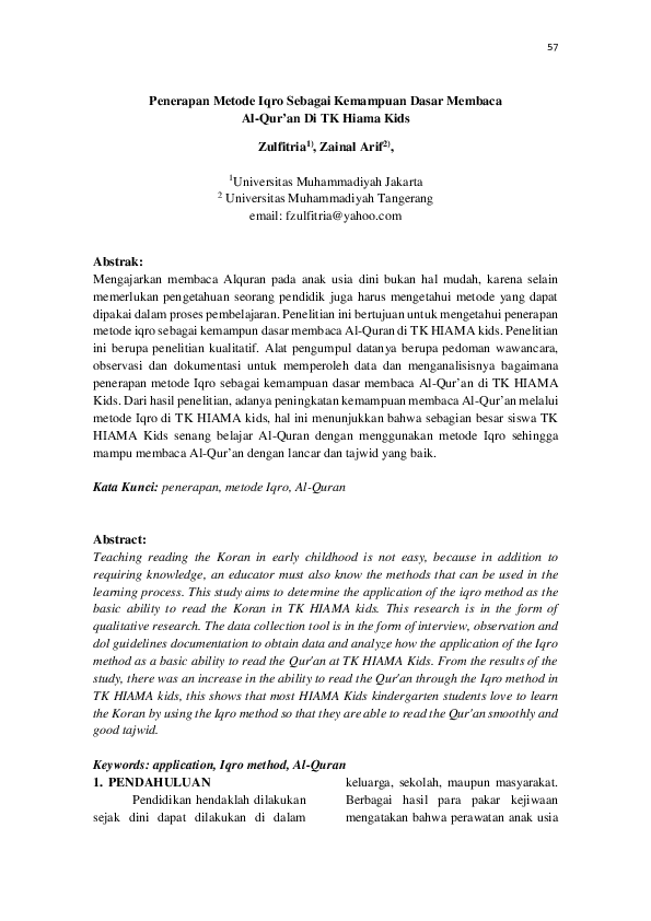 (PDF) Penerapan Metode Iqro Sebagai Kemampuan Dasar Membaca Al-Qur’An ...