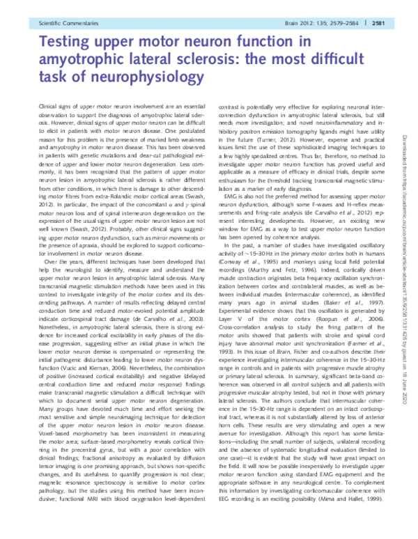(PDF) Testing upper motor neuron function in amyotrophic lateral ...