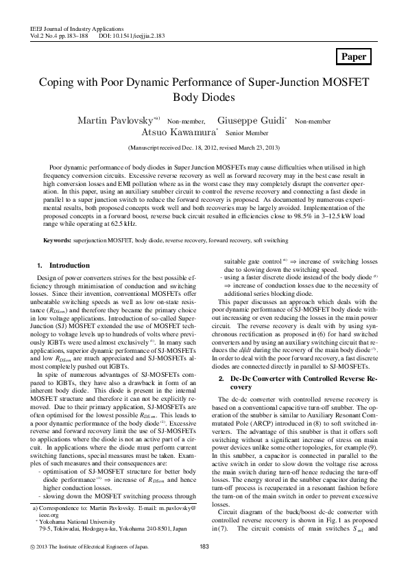 (PDF) Coping with Poor Dynamic Performance of Super-Junction MOSFET ...