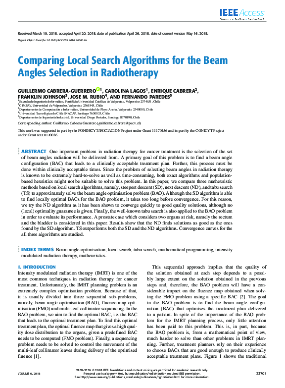 (PDF) Comparing Local Search Algorithms for the Beam Angles Selection ...