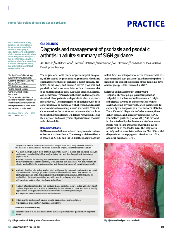 (PDF) Diagnosis and management of psoriasis and psoriatic arthritis in ...
