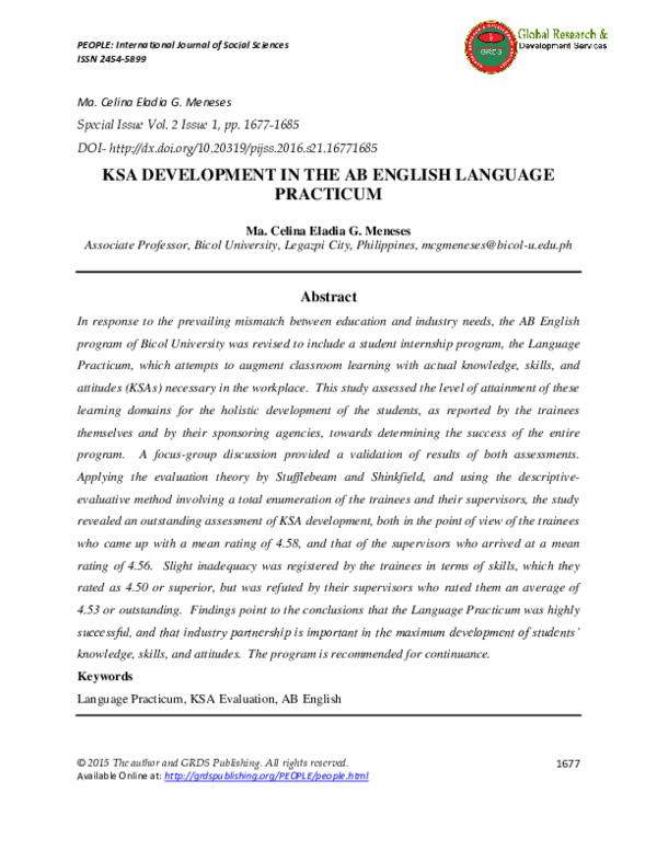 (PDF) Ksa Development in the Ab English Language Practicum