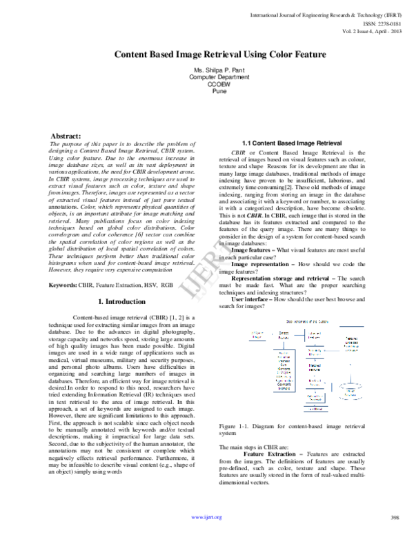 (PDF) Content Based Image Retrieval Using Color Feature