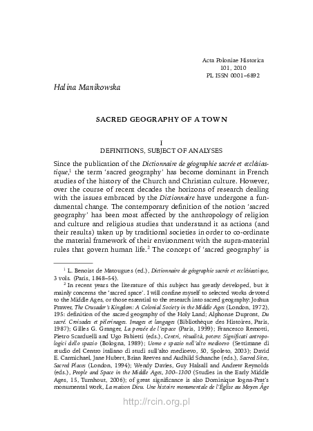 (PDF) Sacred Geography of a Town