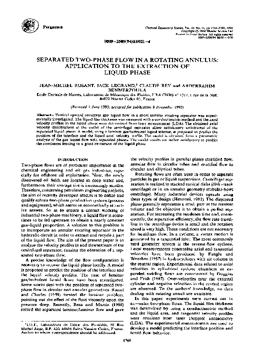 (PDF) Separated two-phase flow in a rotating annulus: application to ...