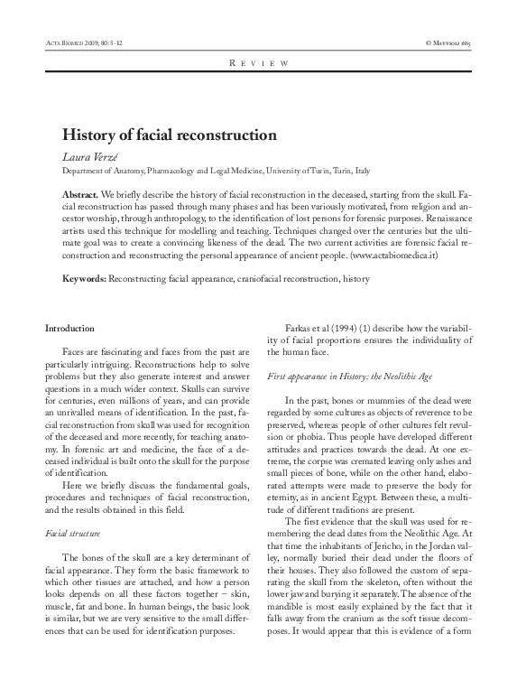 (PDF) History of facial reconstruction