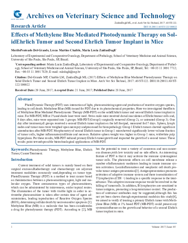 (PDF) Effects of Methylene Blue Mediated Photodynamic Therapy on ...