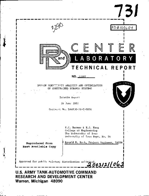 (PDF) Design sensitivity analysis and optimization of built-up structures | Edward Haug ...