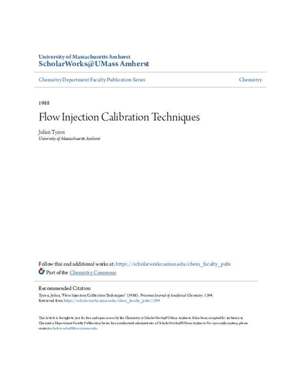 (PDF) Flow injection calibration techniques