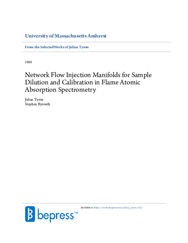 (PDF) Network flow injection manifolds for sample dilution and ...