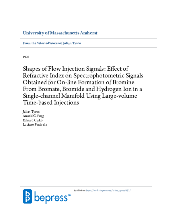 (PDF) Shapes of flow injection signals: effect of refractive index on spectrophotometric signals ...