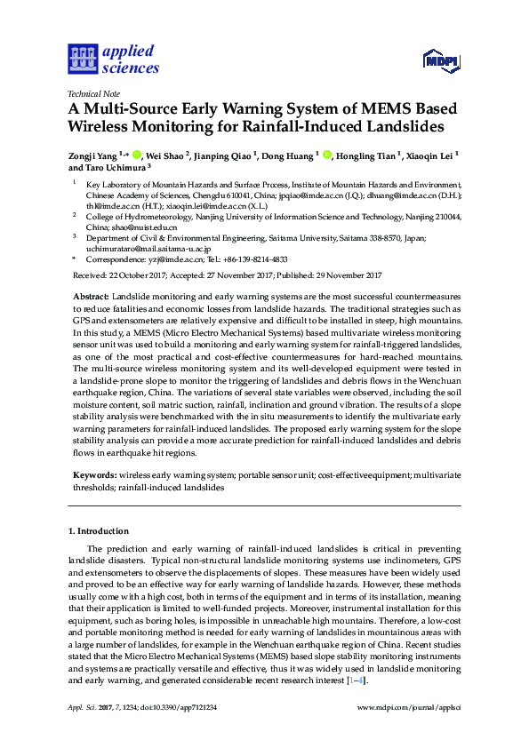(PDF) A Multi-Source Early Warning System of MEMS Based Wireless ...