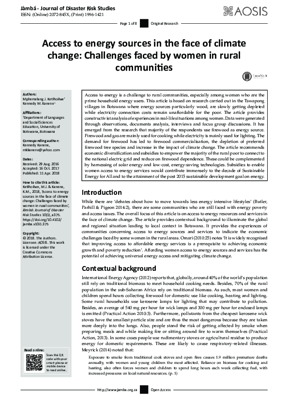 (PDF) Access to energy sources in the face of climate change ...